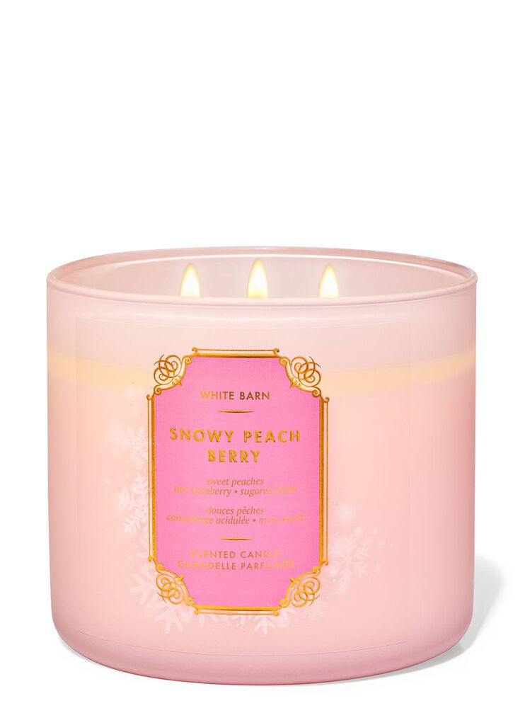 Buy Snowy Peach Berry 3-Wick Candle Online | Bath & Body Works Indonesia