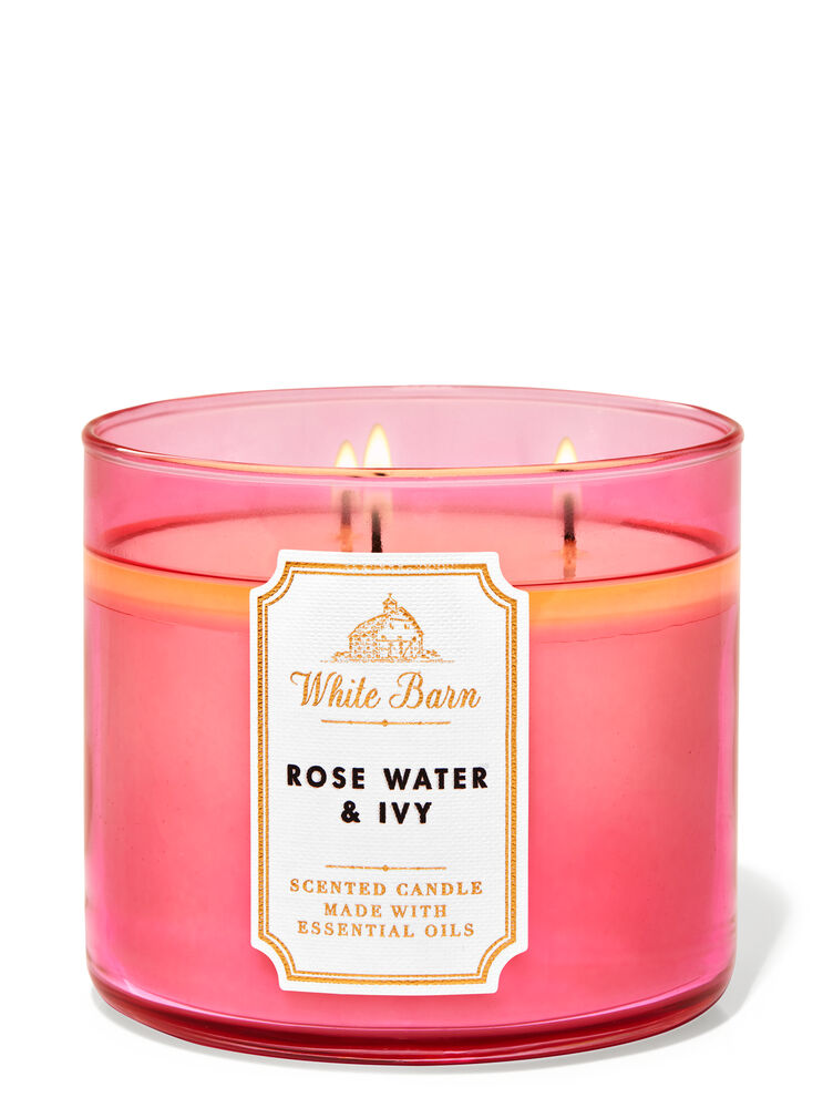 Buy Rose Water & Ivy 3-Wick Candle Online | Bath & Body Works Indonesia