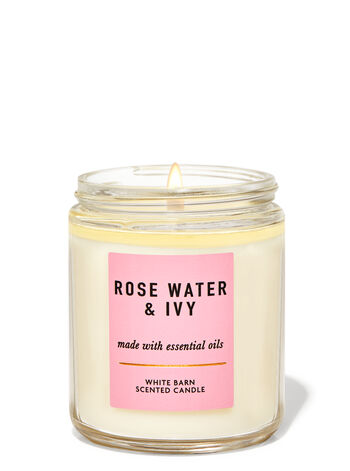 Buy Rose Water & Ivy Single Wick Candle Online | Bath & Body Works ...